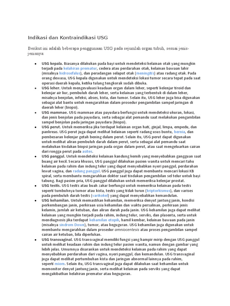 Usg Kontraindikasi Fisioterapi | PDF | Pengembangan Diri | Sains ...