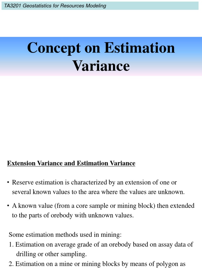 Variance Estimation in Geostatistics | PDF | Variance | Confidence Interval