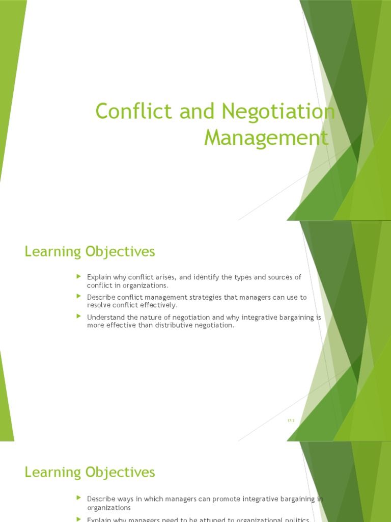 Conflict and Negotiation Management | PDF | Negotiation | Conflict (Process)