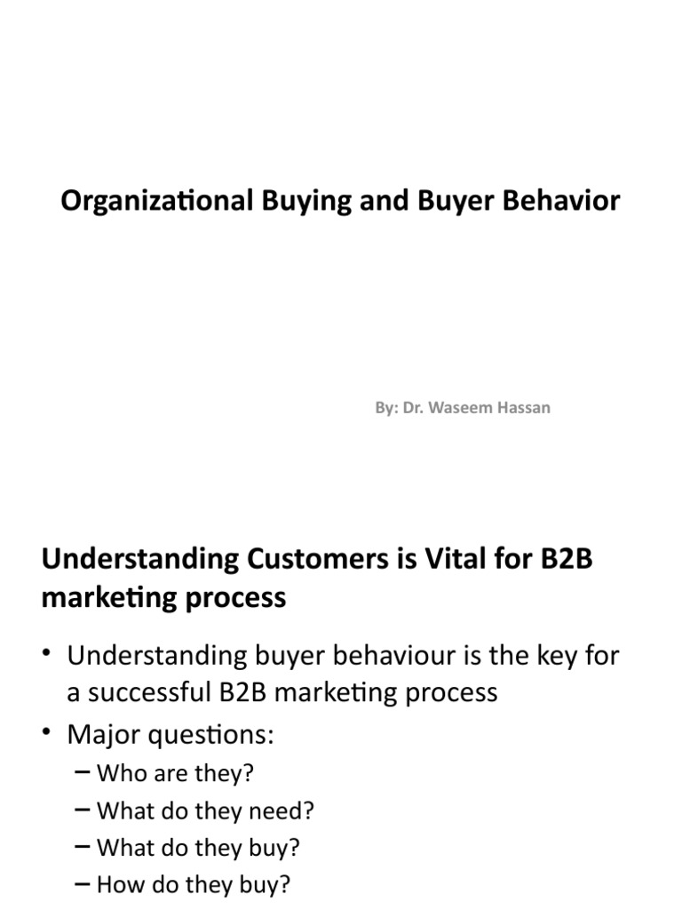 Organizational Buying And Buyer Behavior 3 Pdf Consumer Behaviour