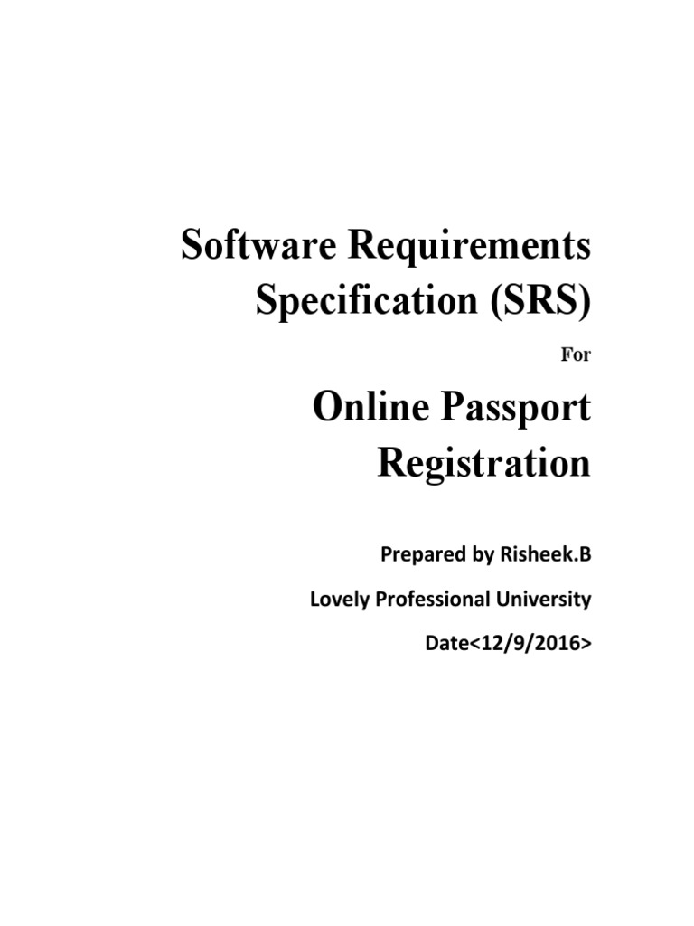 Online Passport Registration SRS | PDF | Hypertext Transfer Protocol ...