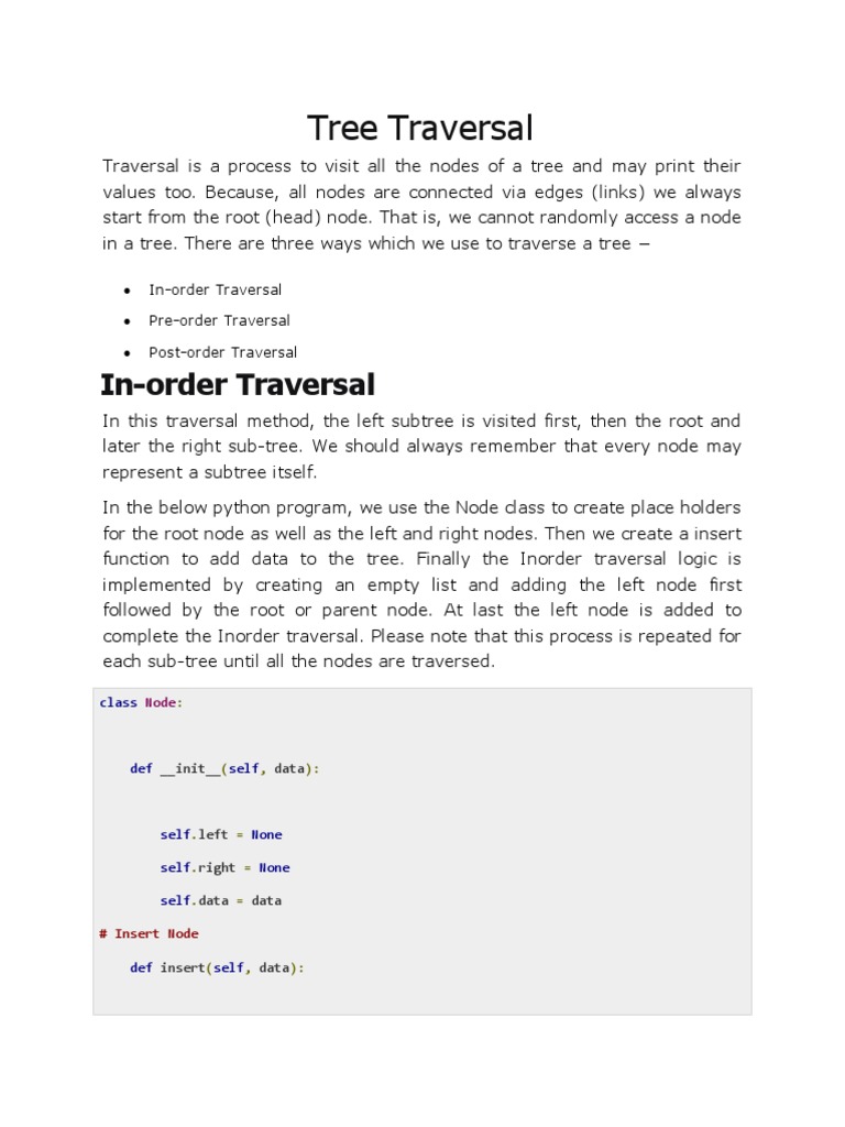 Tree Traversal | PDF | Data Management | Computer Programming