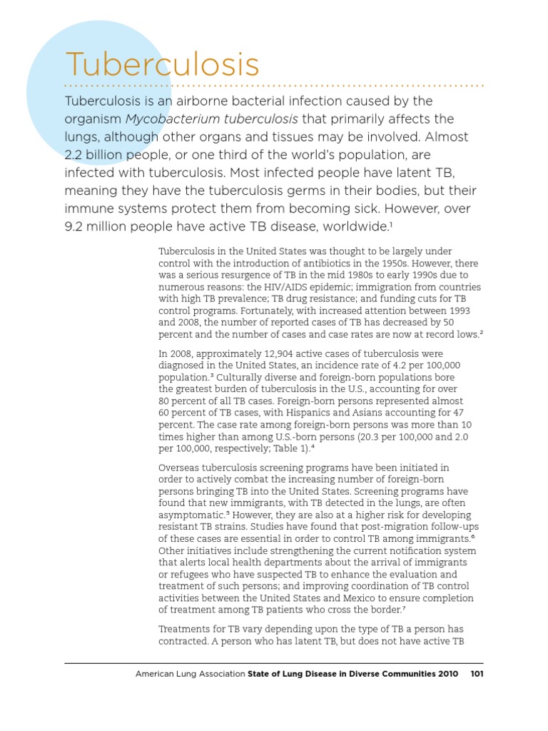 Tuberculosis: American Lung Association | PDF | Tuberculosis | Infection