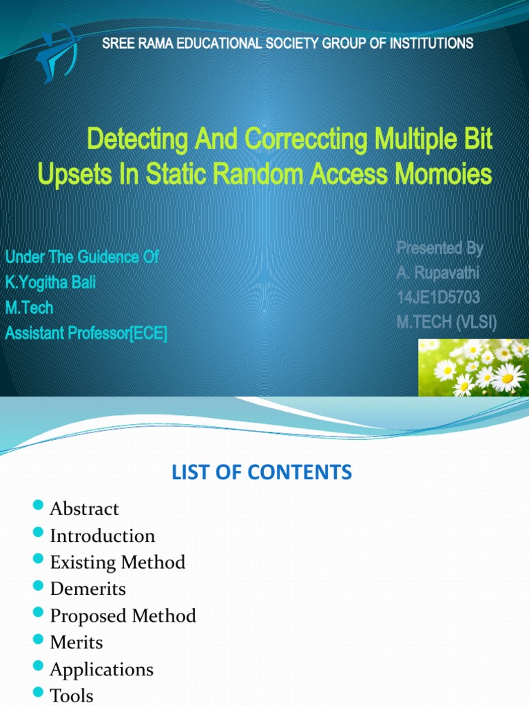 Detecting and Correccting Multiple Bit Upsets in Static | PDF | Error ...