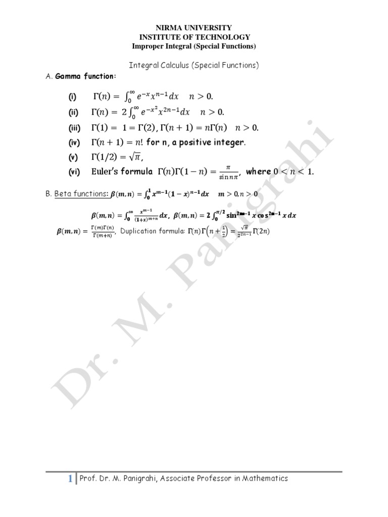 Advanced Integral Calculus Guide | PDF | Integral | Trigonometric Functions