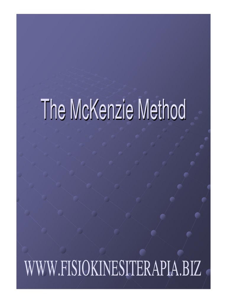 The McKenzie | PDF | Vertebral Column | Anatomical Terms Of Motion