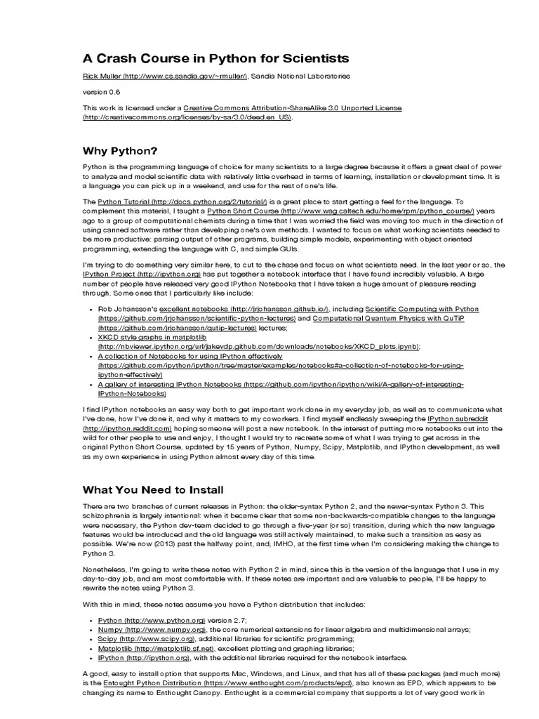 A Crash Course in Python For Scientists PDF | PDF | Boolean Data Type ...
