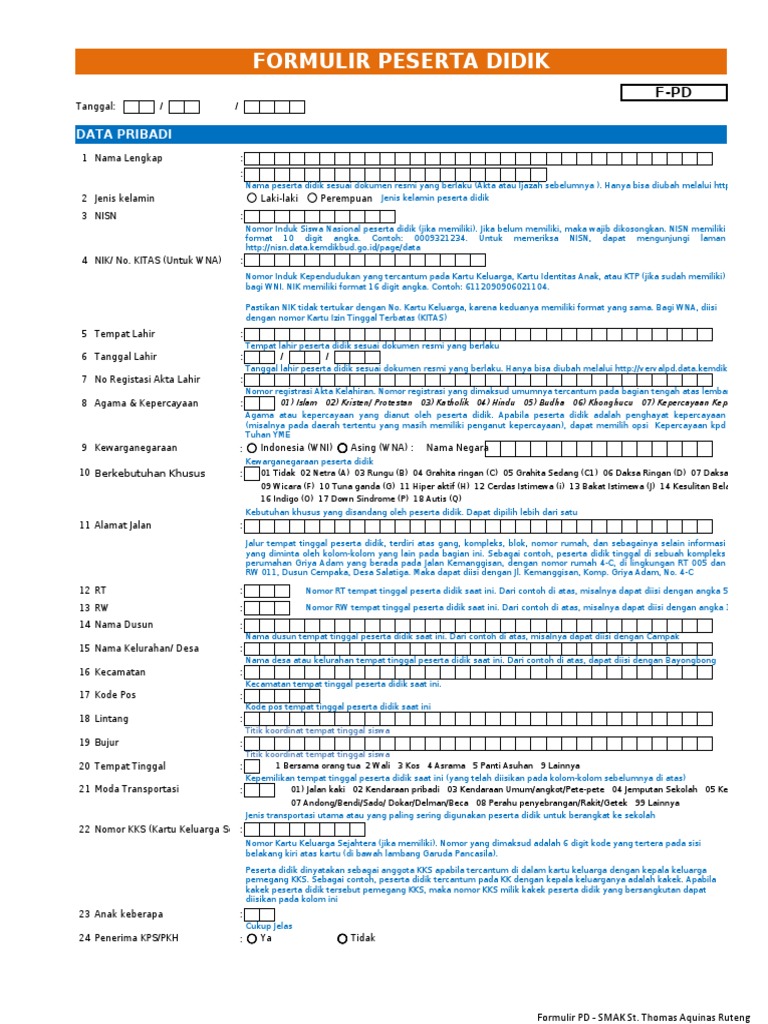 Formulir PD 2020 | PDF