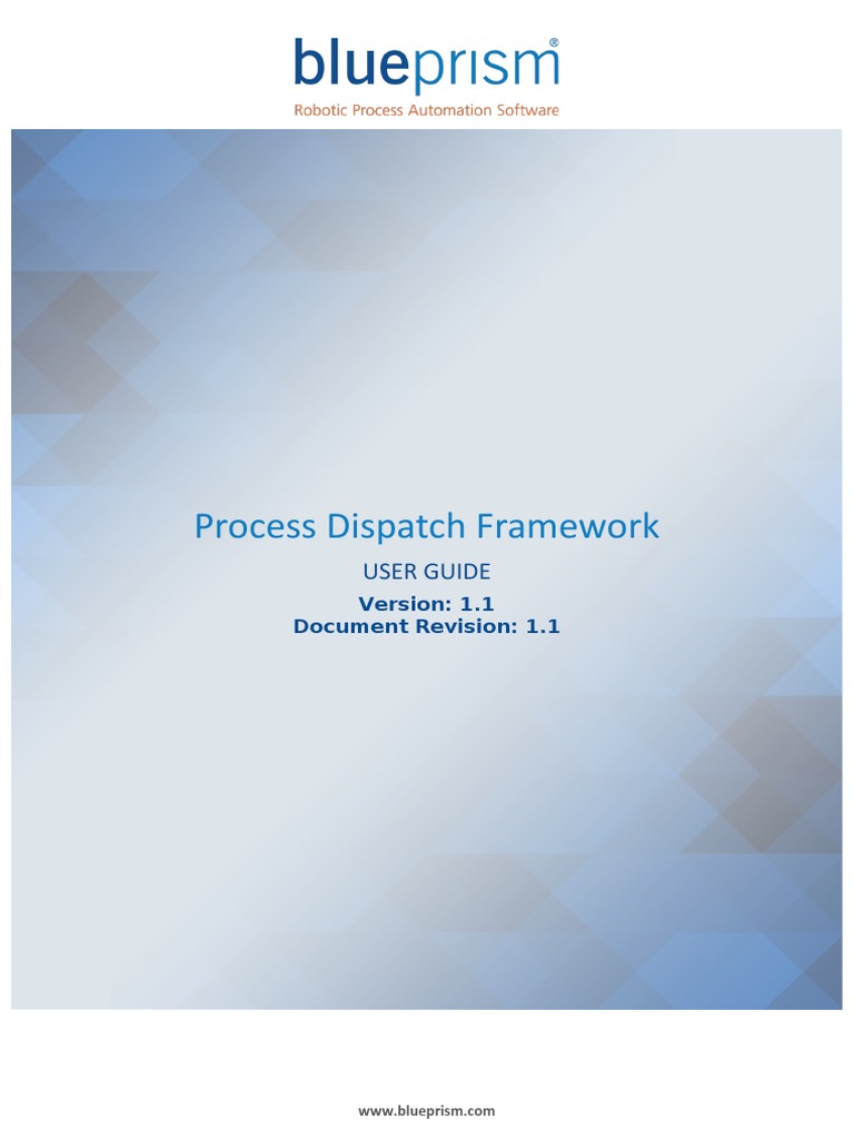 Blue Prism Process Dispatch Framework User Guide | PDF | Parameter (Computer Programming ...