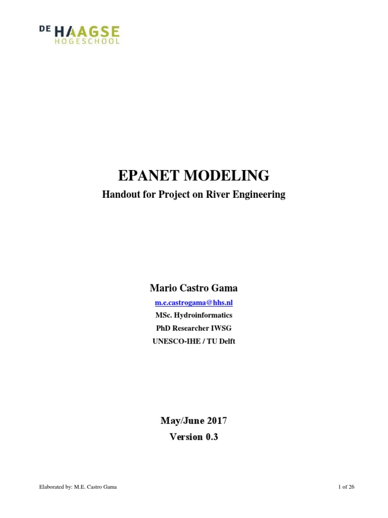EPANET Module03 (2017) Handout v0.3 PDF | PDF | Computing | Computing And Information Technology