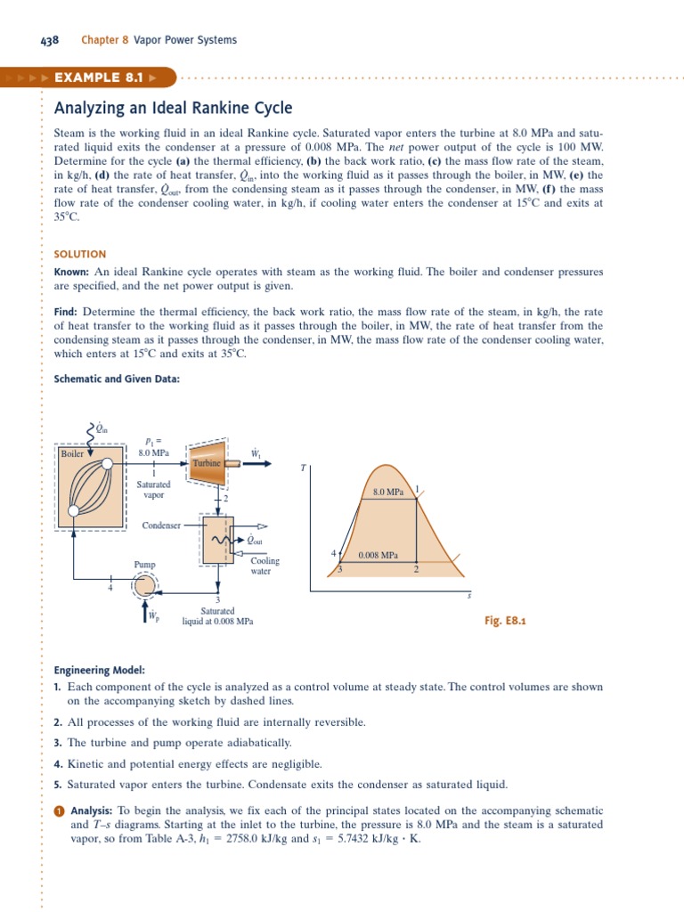 Example Simple Rankine Cycle | PDF | Steam | Enthalpy