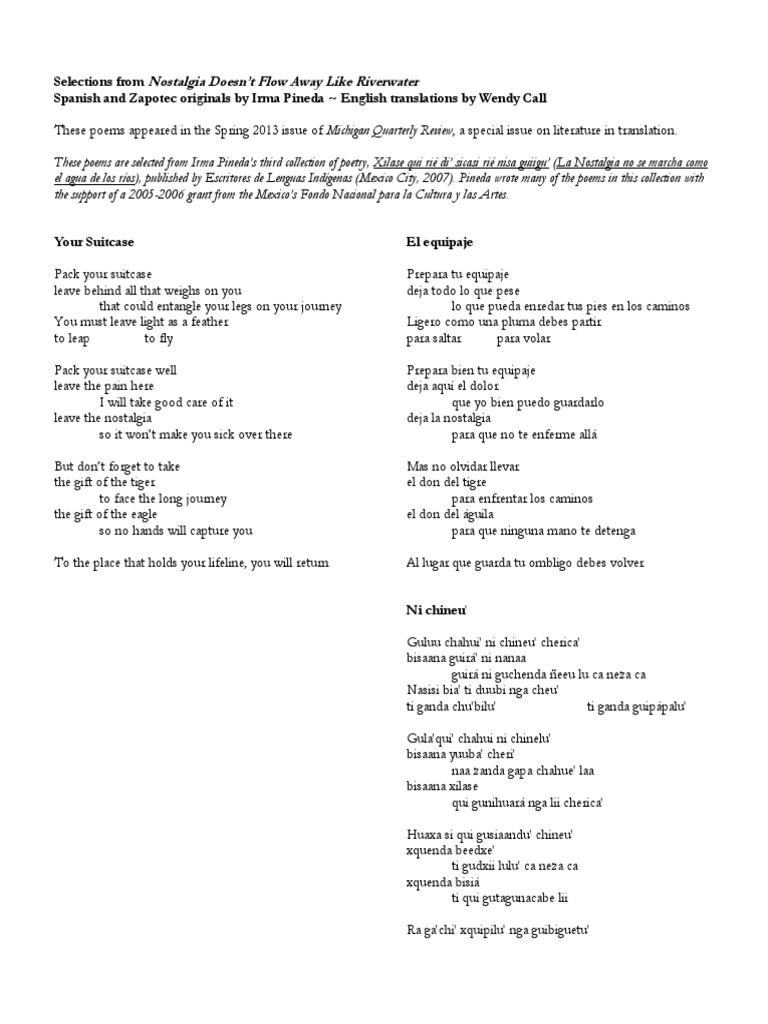 Poems On Migration by Irma Pineda