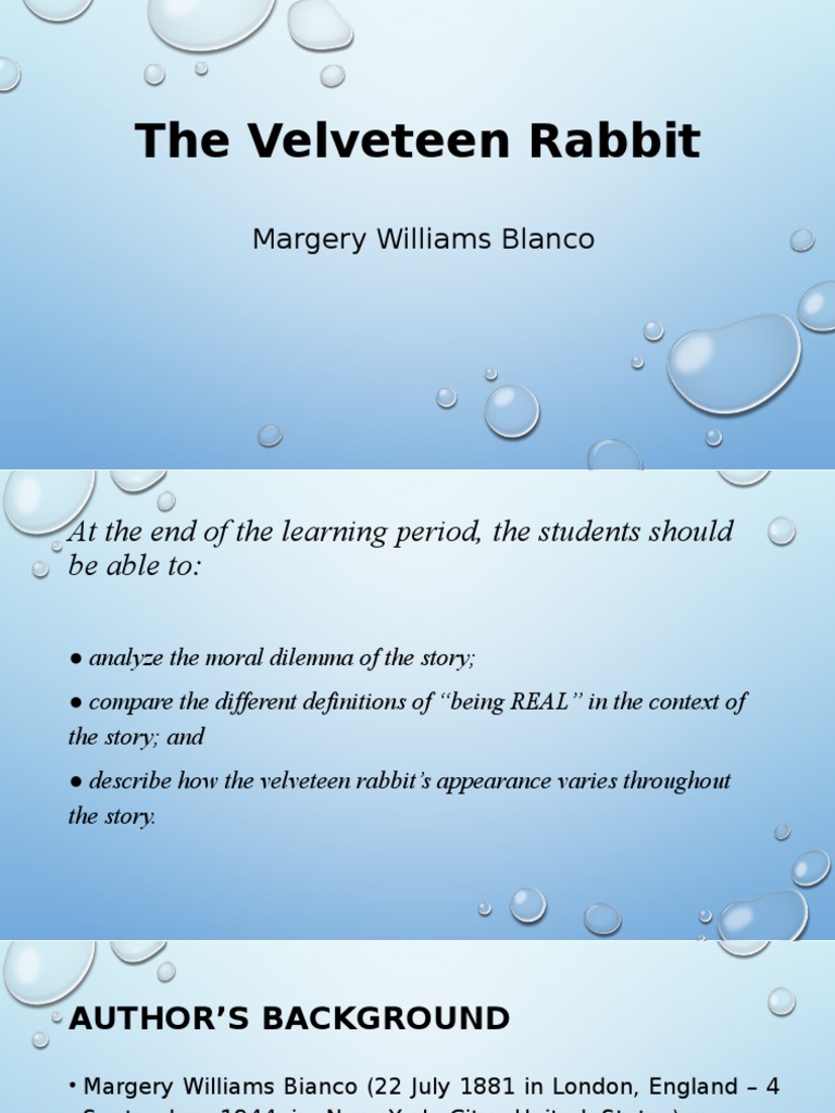 The Velveteen Rabbit: Margery Williams Blanco | PDF