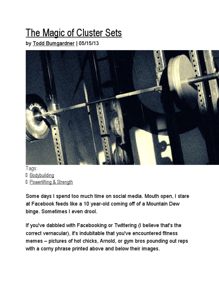 The Magic of Cluster Sets | PDF | Muscle Hypertrophy | Muscle