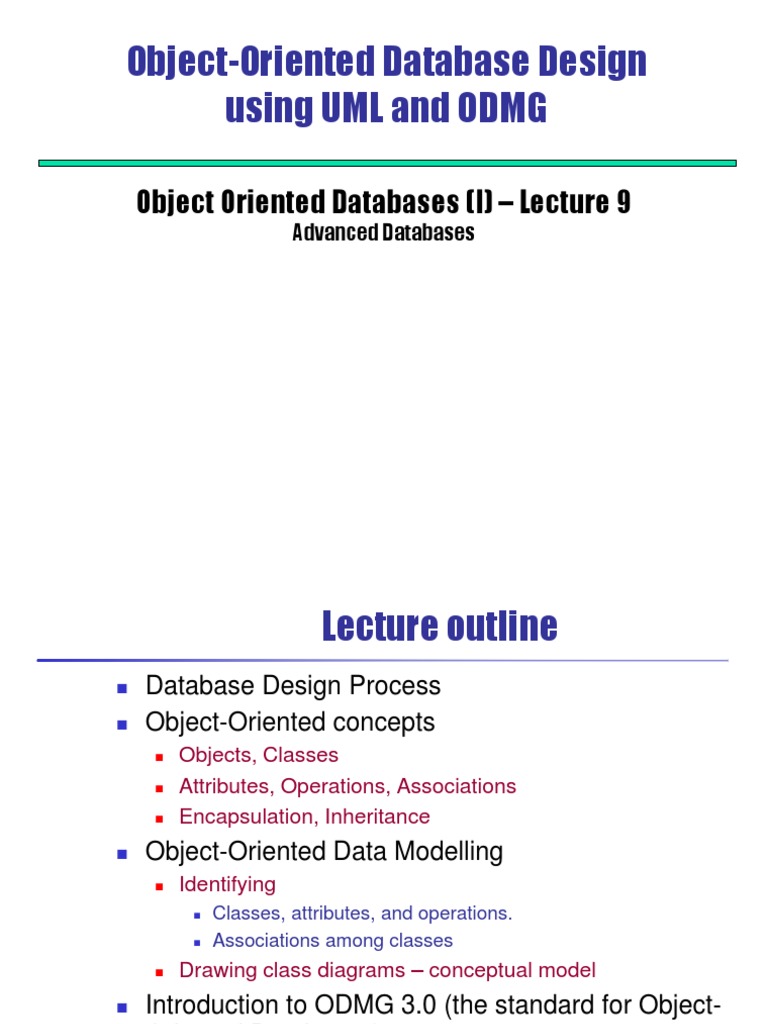 Object-Oriented Database Design Using UML and ODMG | PDF | Object ...