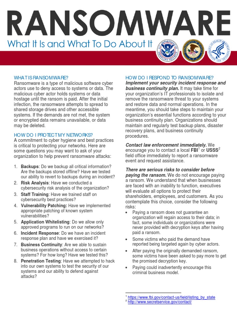 Ransomware Executive One-Pager and Technical Document-FINAL PDF | PDF ...