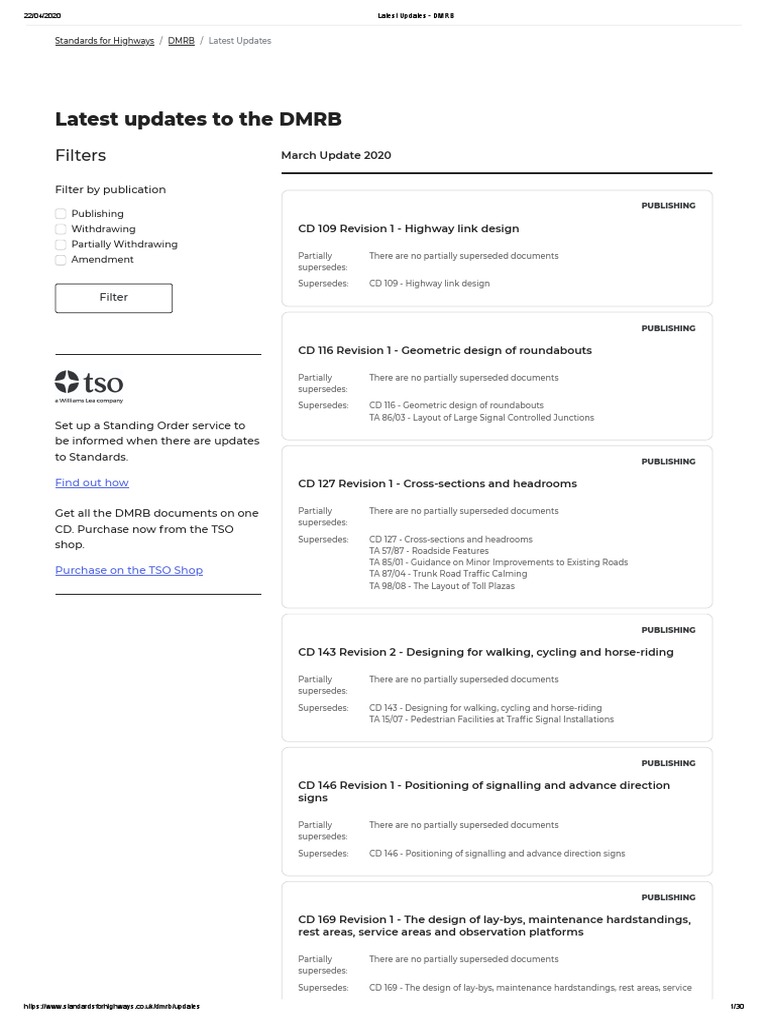 Latest Updates - DMRB PDF | PDF | Drainage Basin | Concrete