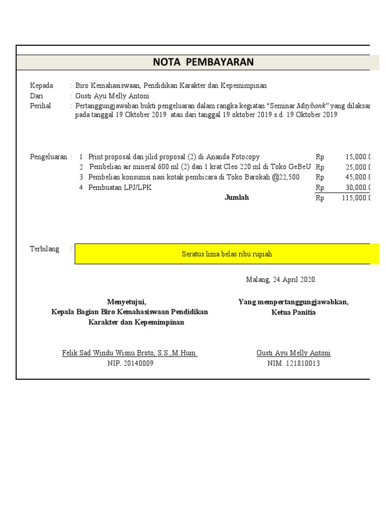Nota LPK Seminar Maybank Rtrct.. | PDF