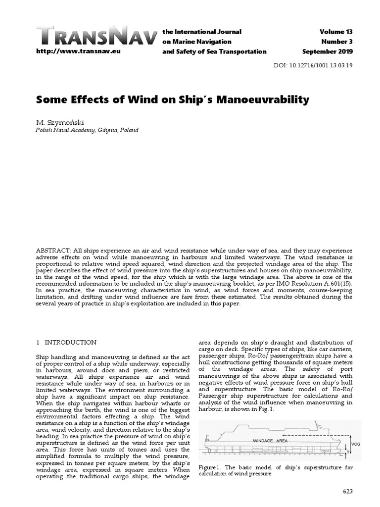 Some Effects of Wind On Ship's Manoeuvrability | PDF | Ships | Wound