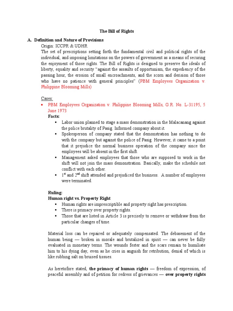 Bill of Rights Notes | PDF | Fourteenth Amendment To The United States ...