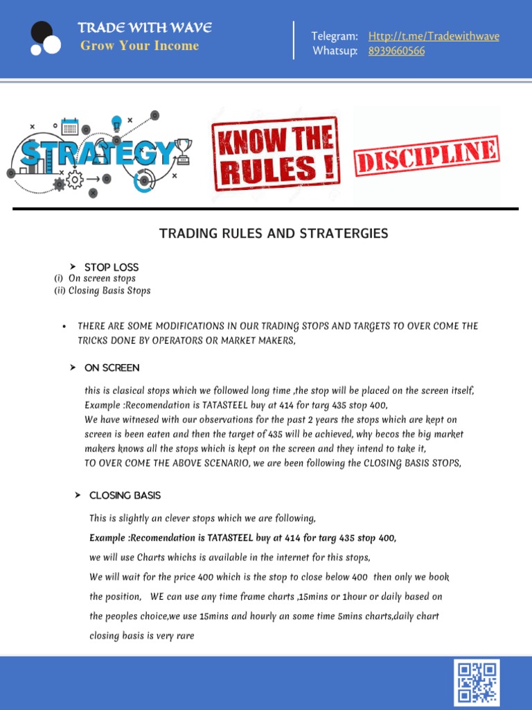 Trading Strategies and Stop Loss Guide | PDF | Securities (Finance ...