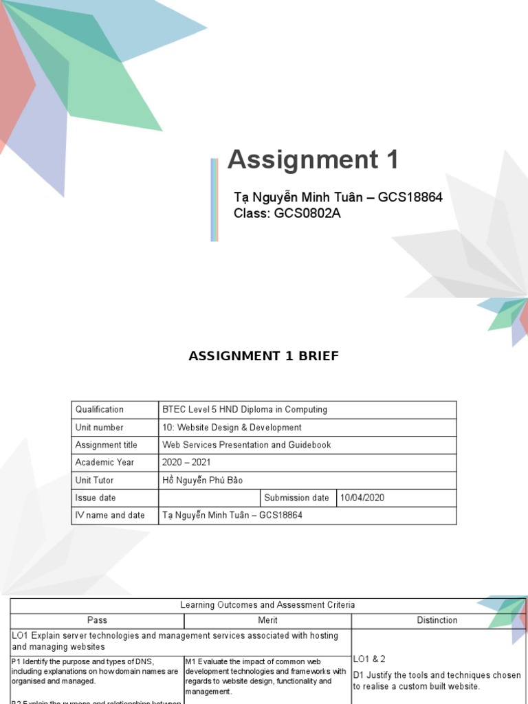 Unit 10 - Assignment 1 PDF | PDF | Domain Name System | Web Server