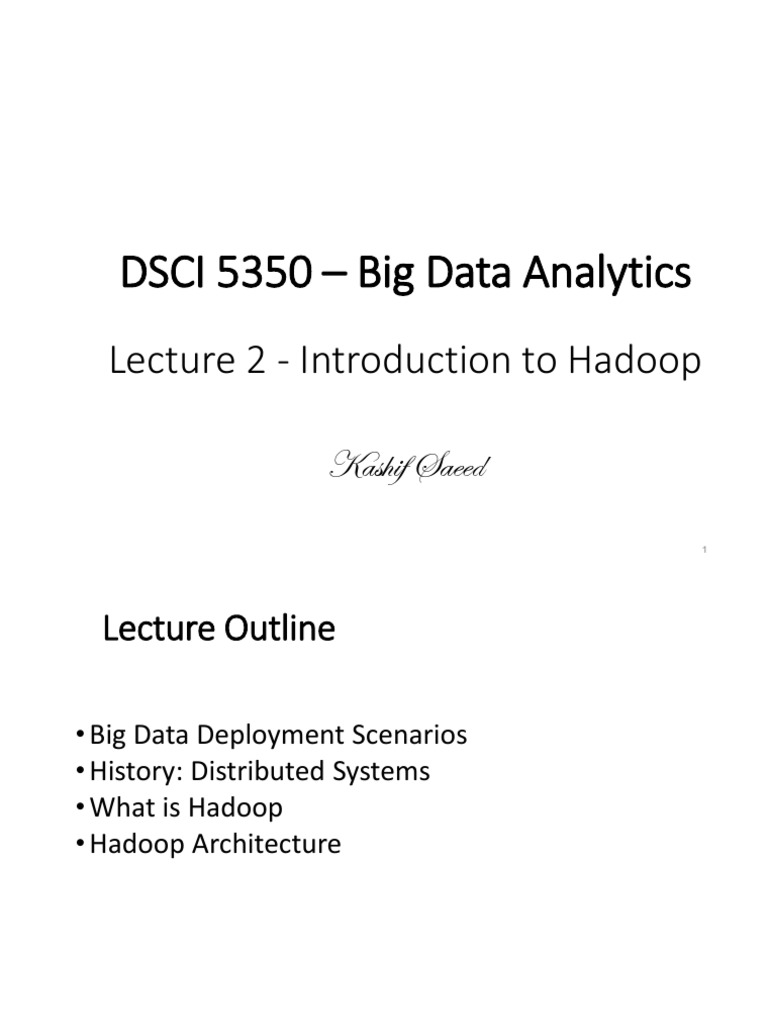 DSCI 5350 - Lecture 2 PDF | PDF | Apache Hadoop | Apache Spark