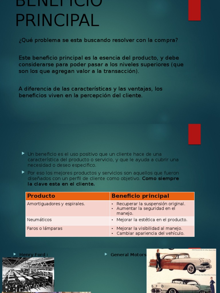 Beneficios Principales de Productos | PDF