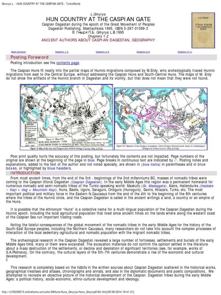 Hun Country at The Caspian Gate (L. Gmyrya) | PDF | Huns | Jerome