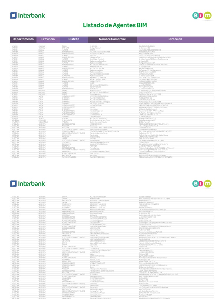 Agentes Bim PDF | PDF | Perú