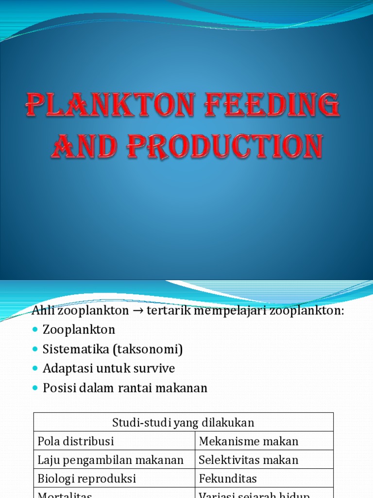 Plankton Feeding and Production PDF | PDF
