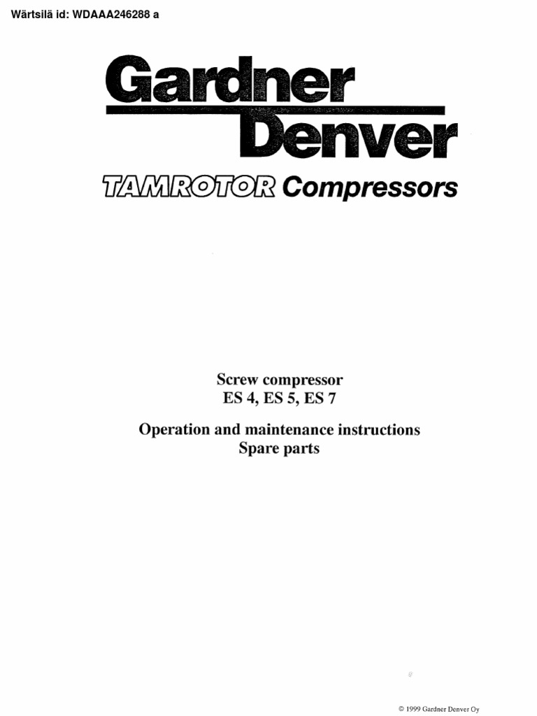 Tamrotor Screw Compressor Manual | PDF