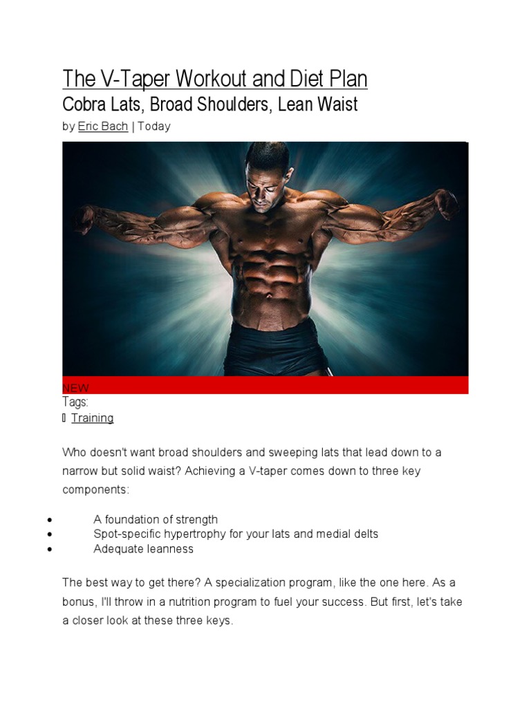 The V-Taper Workout and Diet Plan: Cobra Lats, Broad Shoulders, Lean ...
