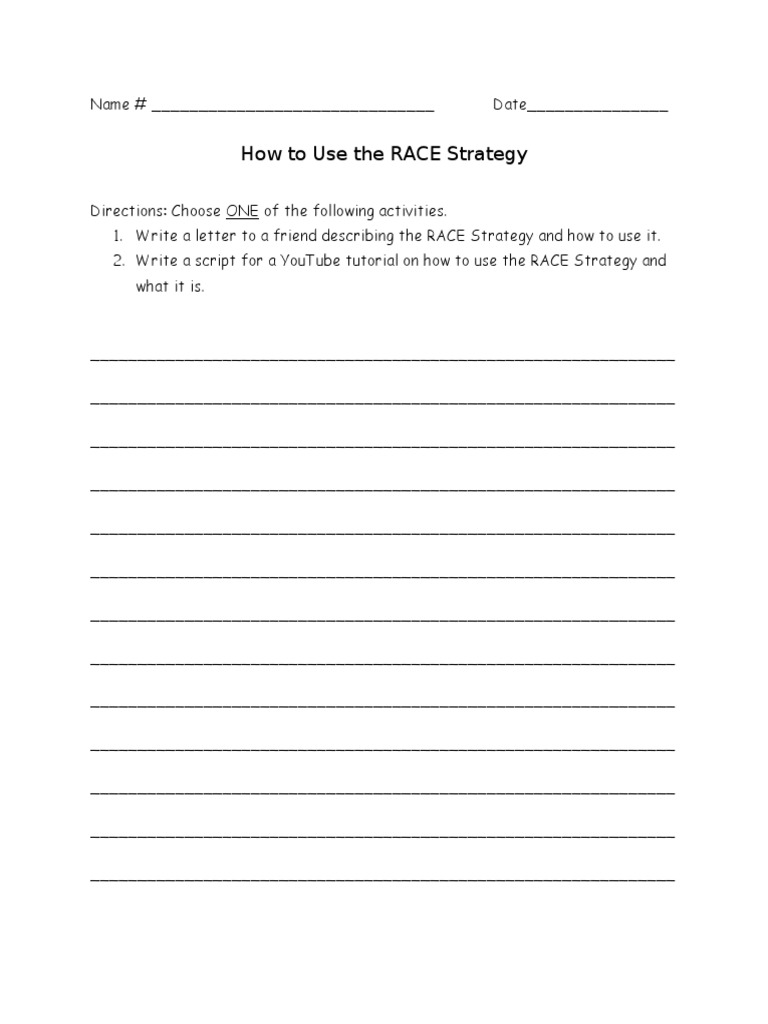 How To Use The Race Strategy Enrichment | PDF