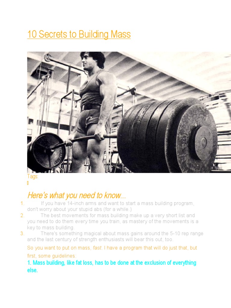 10 Secrets To Building Mass | PDF | Physical Exercise | Determinants Of ...