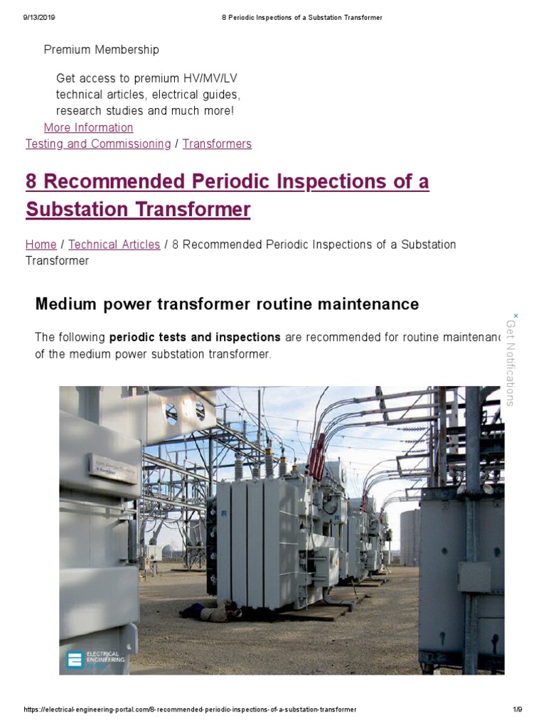 8 Periodic Inspections of A Substation Transformer | PDF | Transformer ...
