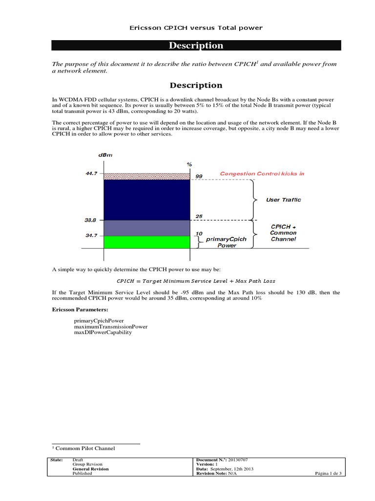 CPICH Power Ratio in WCDMA Systems | PDF
