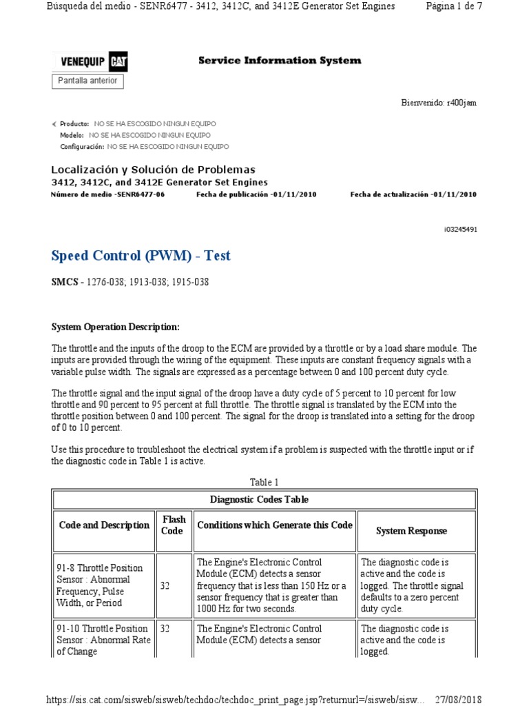 Speed Control PWM Caterpillar | PDF | Throttle | Electrical Connector