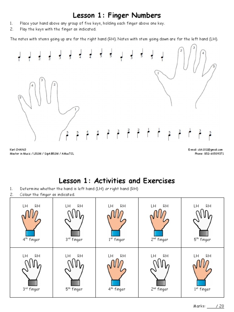 Lesson 1: Finger Numbers: Karl Chang Master in Music / LRSM / Dipabrsm ...