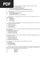 Labor Law - Multiple Choice Questions | PDF | Employment | Overtime