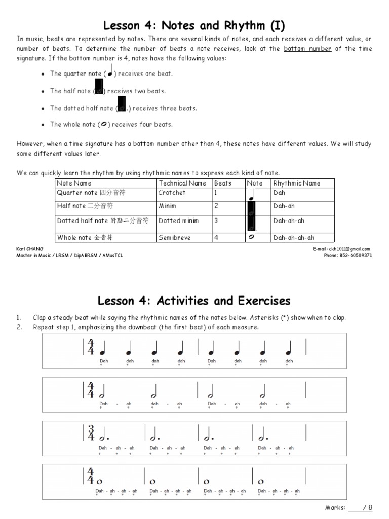 Music Rhythm Basics for Beginners | PDF | Language Arts & Discipline ...