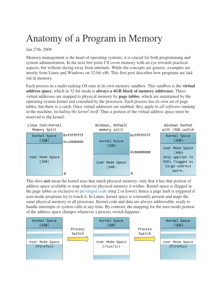 Anatomy of A Program in Memory | PDF | Cpu Cache | Operating System