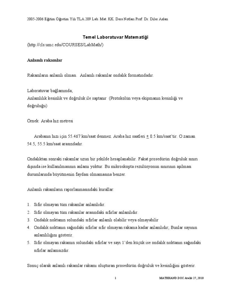 Basic Lab Math | PDF