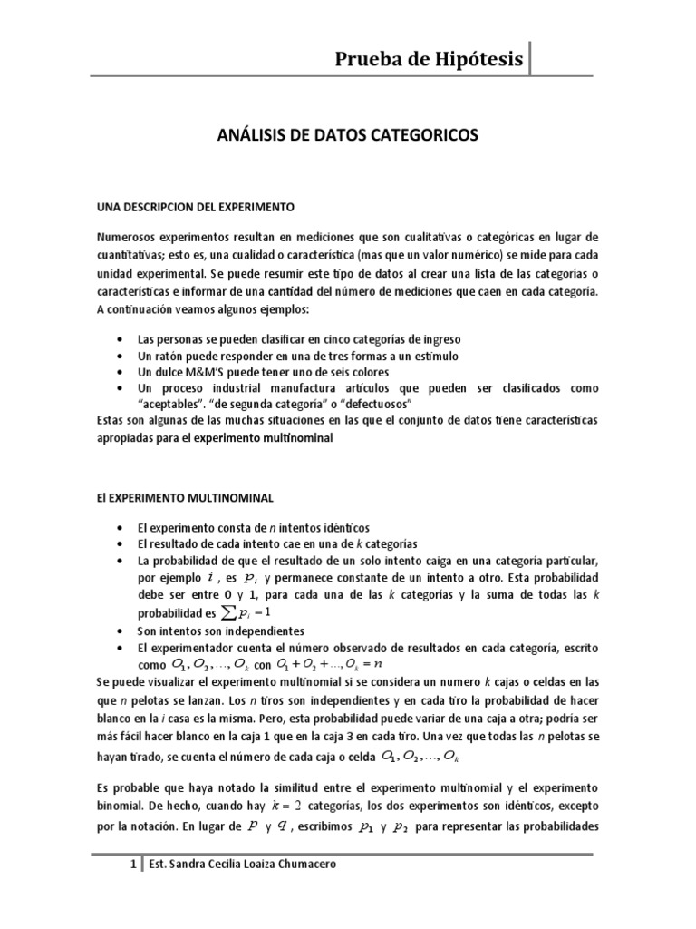 (Teorìa) Análisis de Datos Categòricos | PDF | Muestreo (Estadísticas ...