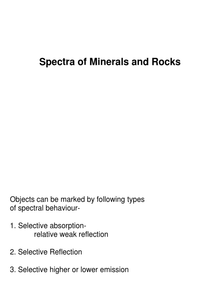 RS Lecture3a Minerals Rock Spectra | PDF | Emission Spectrum ...