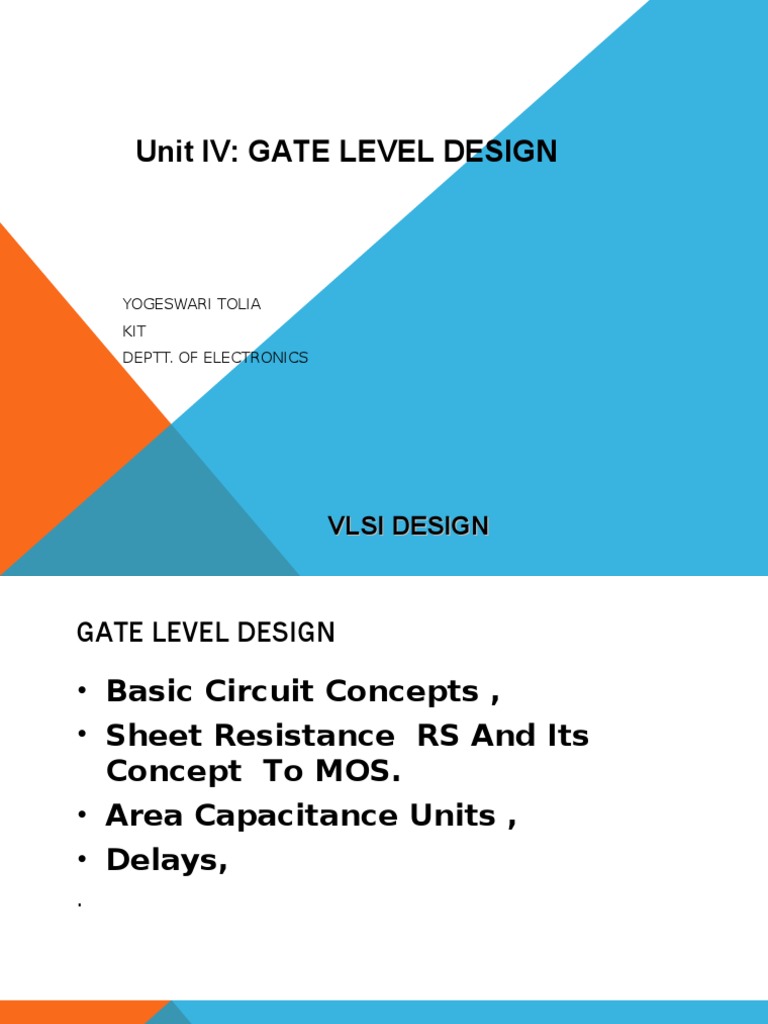Gate Level Design | PDF | Mosfet | Field Effect Transistor