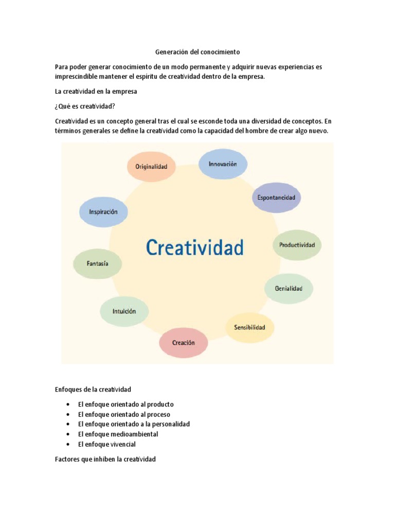 Generación Del Conocimiento | PDF