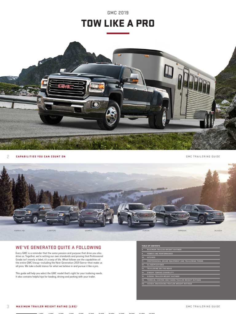 2019 GMC Trailering and Towing Guide | PDF | Trailer (Vehicle ...