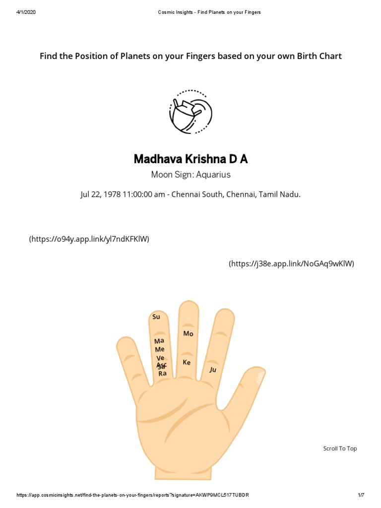Cosmic Insights - Find Planets On Your Fingers | PDF | Planets In ...