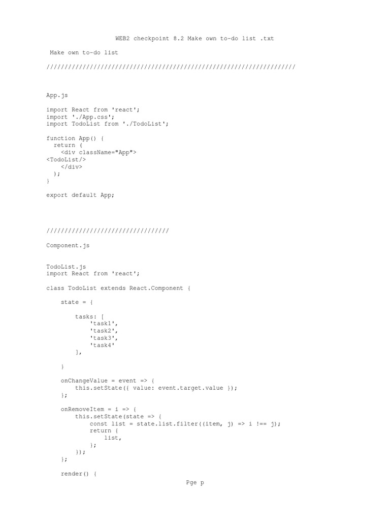 React To-Do List Component Guide | PDF | Computers